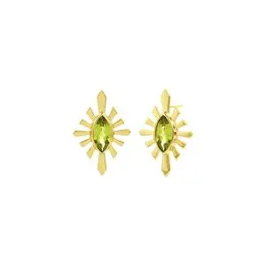 Zoë & Morgan Sister Studs Gold Vermeil, Peridot - Gold/green