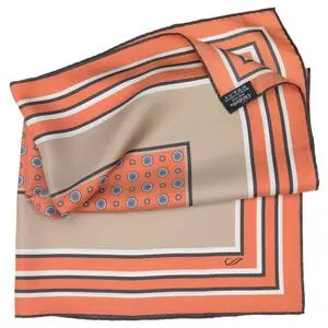ELIZABETTA MADE IN ITALY Aldo Silk Neckerchief Tangerine - Orange