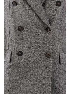 Brunello Cucinelli Double-breasted Herringbone-pattern Blazer