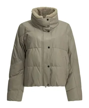 Brunello Cucinelli Long-sleeved Padded Jacket - Gray
