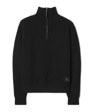 Burberry Half-zip Knitted Sweater - Black