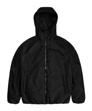 Rains Zip-up Hooded Casual Jacket - Black