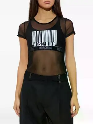 Moschino Mesh Logo-print T-shirt