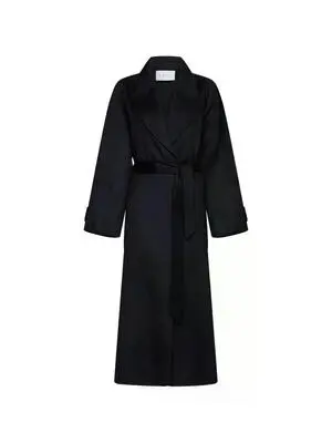 KAOS Belted Long-sleeve Wrap Coat - Blue