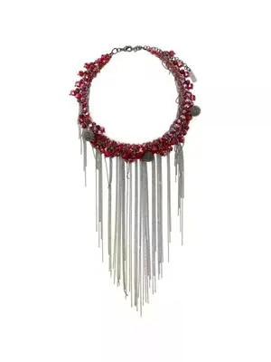 PESERICO Beaded Chain-fringe Choker Necklace