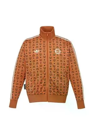 Mcm X Adidas X Fc Bayern Monogram-print Logo-patch Jacket - Orange