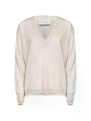 KAOS V-neck Frayed-edge Sweater - Neutrals