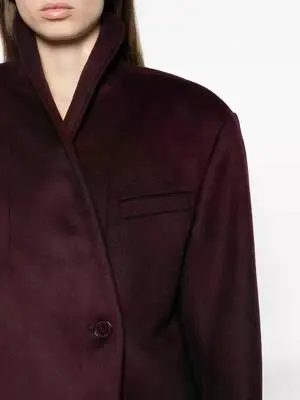 THE FRANKIE SHOP Brea Collarless Coat Burgundy