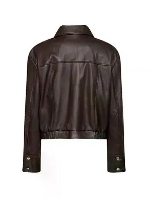 KAOS Elasticated-hem Leather Jacket