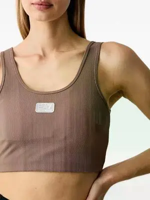 EA7 Ribbed Logo-patch Sports Bra