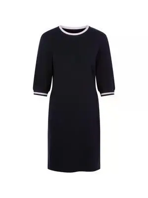 MARCCAIN Stripe-trim Elbow-sleeve Mini Dress - Blue