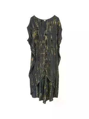 SLO_HAND_MADE Kaftan Tie-dye Asymmetric Midi Dress