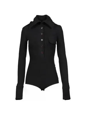 GREG ROSS High-collar Flap-pocket Bodysuit