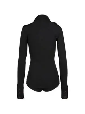 GREG ROSS High-collar Flap-pocket Bodysuit