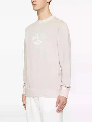 Eleventy Logo-print Crew-neck Sweatshirt