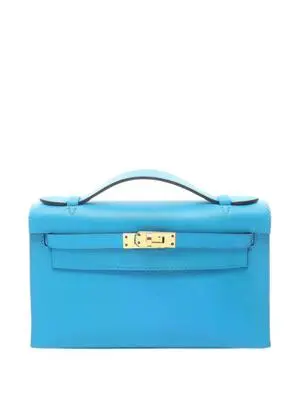 Hermès 2020 Kelly Pochette Shoulder Bag - Blue