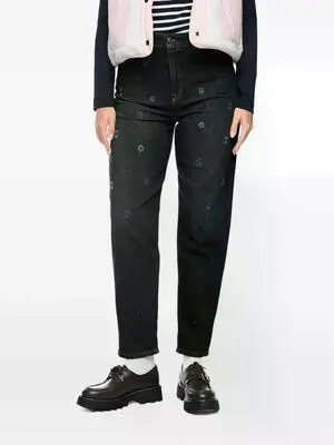 MARCCAIN Floral-embroidered Jeans