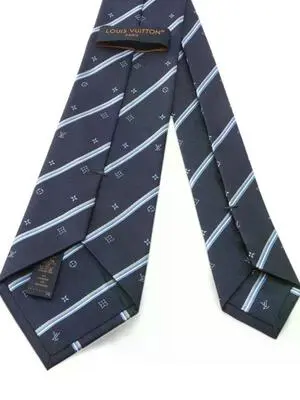 LOUIS VUITTON Monogram Stripe Tie - Blue