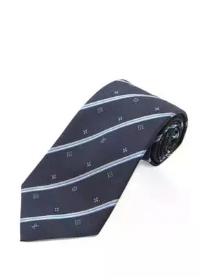 LOUIS VUITTON Monogram Stripe Tie - Blue