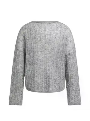 YAYA Cable-knit Boat-neck Sweater