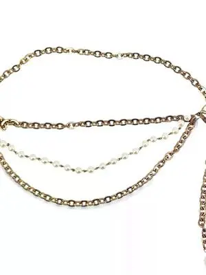 MADISON MAISON 1980s Faux Pearl-embellished Layered Chain Belt