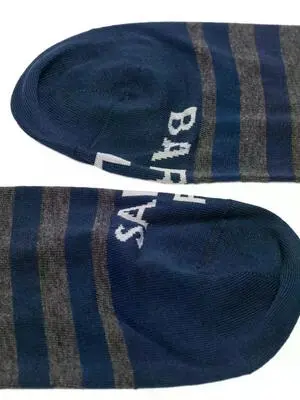 MC2 SAINT BARTH Striped Logo-print Socks - Blue