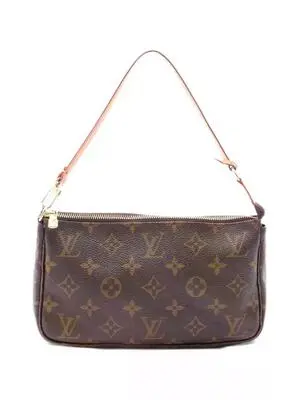 LOUIS VUITTON 2001 Monogram Pochette Accessoires Shoulder Bag - Brown