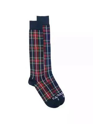 MC2 SAINT BARTH Tartan-check Socks - Blue