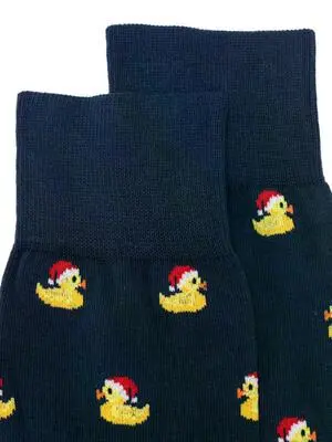 MC2 SAINT BARTH Socks With Tartan Jacquard - Blue