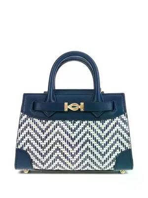 Tyler Ellis 20 Winnie Wicker Tote Bag - Blue