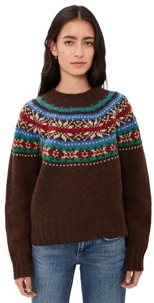 Howlin' Living In The Light Fair Isle Pullover - Brownish