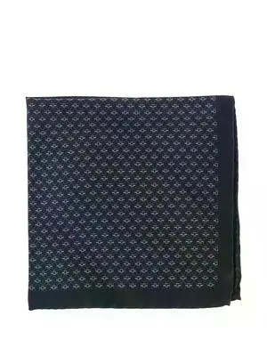 BOSS One Silk Pocket Square With Printed Pattern - Blue