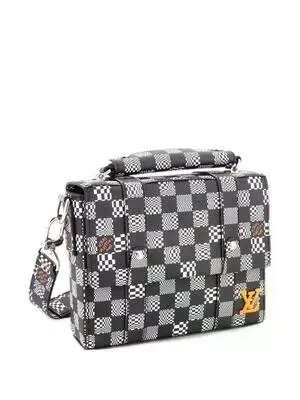 LOUIS VUITTON Flap Soft Trunk Messenger Bag Limited Edition Distorted Damier Crossbody Bag