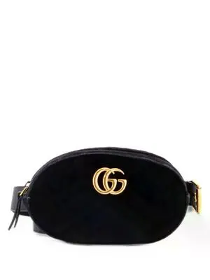 Gucci Gg Marmont Matelasse Velvet Belt Bag