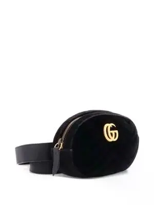 Gucci Gg Marmont Matelasse Velvet Belt Bag
