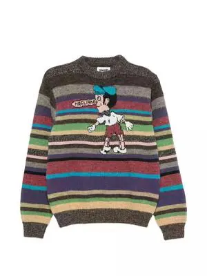 MAGLIANO Striped Intarsia-knit Sweater
