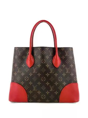 LOUIS VUITTON Flandrin Handbag Monogram Canvas And Leather Tote Bag - Red