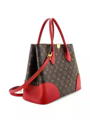 LOUIS VUITTON Flandrin Handbag Monogram Canvas And Leather Tote Bag - Red