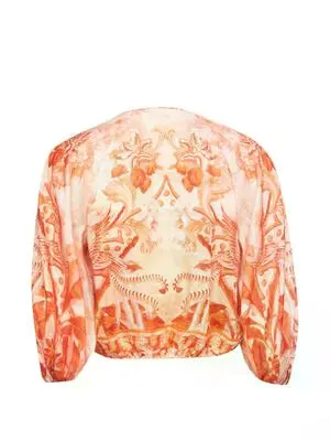 Zimmermann Lyre Palm-print Blouse - Neutrals