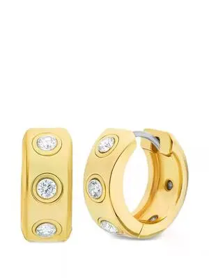 Michael Kors Pavé Logo Huggie Earrings - Gold
