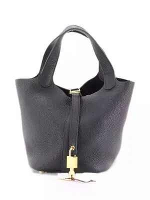 Hermès Picotin Lock Bag Clemence Pm Bucket Bag - Black