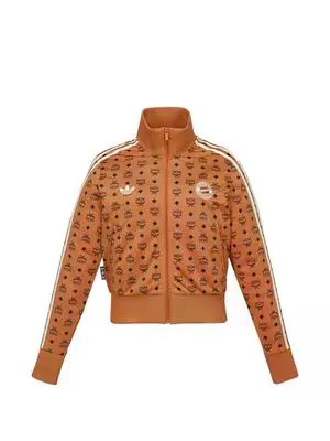 Mcm Adidas X Fc Bayern Monogram-print Logo-patch Track Jacket - Orange