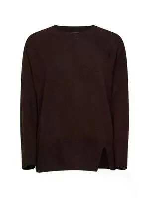 KAOS Long-sleeve Side-slit Sweater - Brown