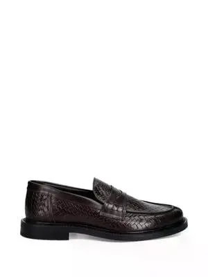 Filling Pieces Woven Twist Woven Slip-on Loafers - Brown