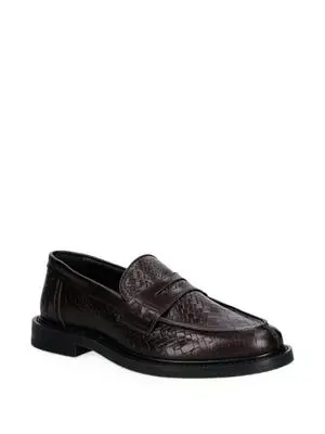 Filling Pieces Woven Twist Woven Slip-on Loafers - Brown