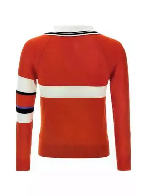 WALES BONNER Stripe-detail V-neck Sweater