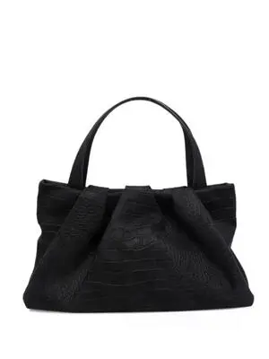 THEMOIRE Athena Crocodile-effect Tote Bag - Black