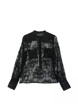 Barbara Bui Lace-overlay Pocket-detail Blouse