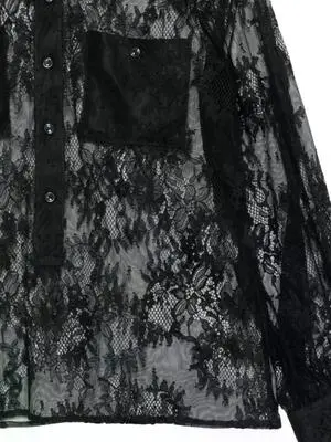 Barbara Bui Lace-overlay Pocket-detail Blouse