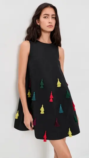 SIMONMILLER Gianna Taffeta Tassel Mini Dress